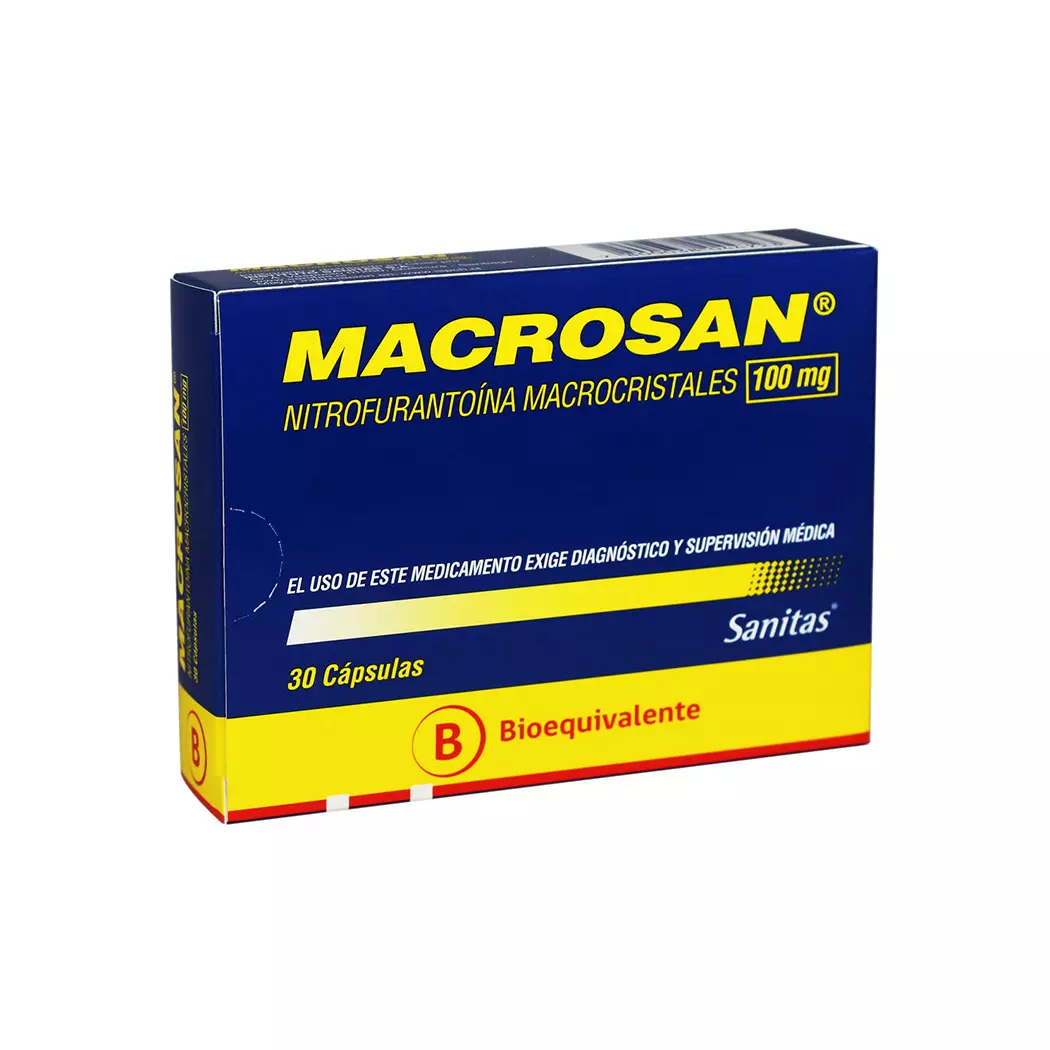 Macrosan (B) Nitrofurantoina 100 mg 30 Capsulas Laboratorio Sanitas Macrosan (B) Nitrofurantoina 100 mg 30 Capsulas Laboratorio Sanitas